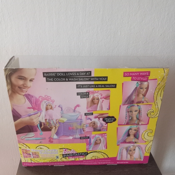 Mattel | Toys | 20 Barbie Hairtastic Color And Wash Salon Doll Set Nib ...